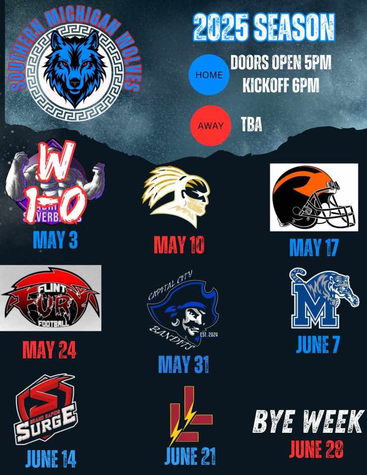 Schedule – Southern Michigan Wolves